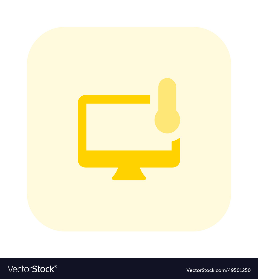 Current system temperature displayed on computer Vector Image