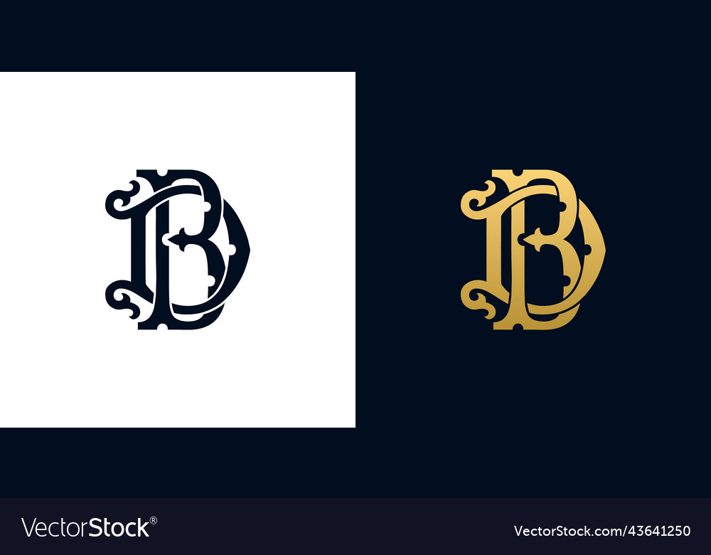 Decorative vintage initial letters db monogram Vector Image Decorative vintage initial letters db monogram Vector Image