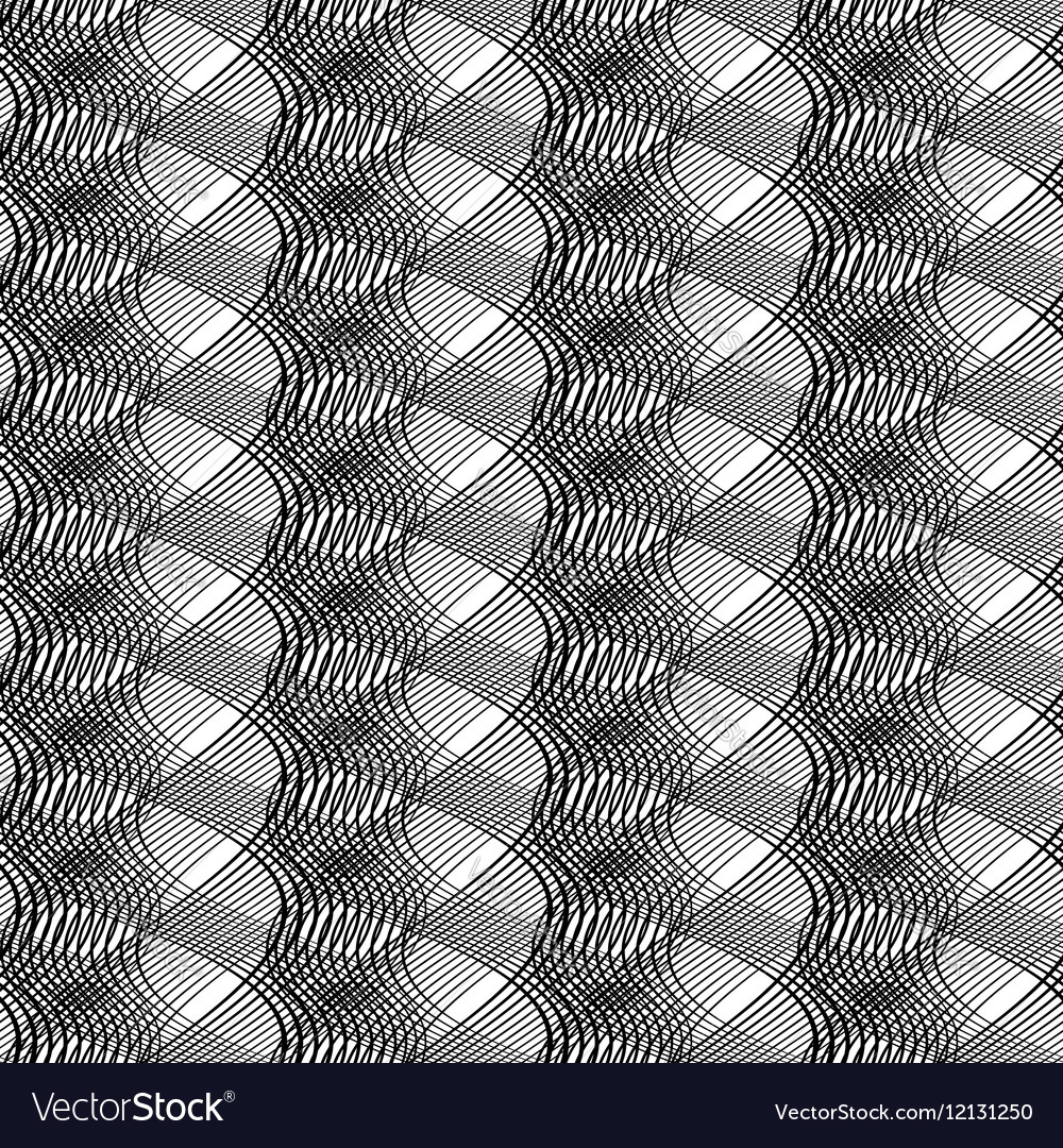 Design Seamless Monochrome Waving Pattern Vector Image