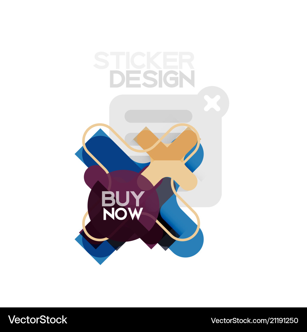 Flat design cross shape geometric sticker icon Vector Image