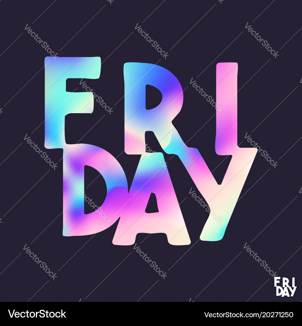 Friday t shirt print Royalty Free Vector Image