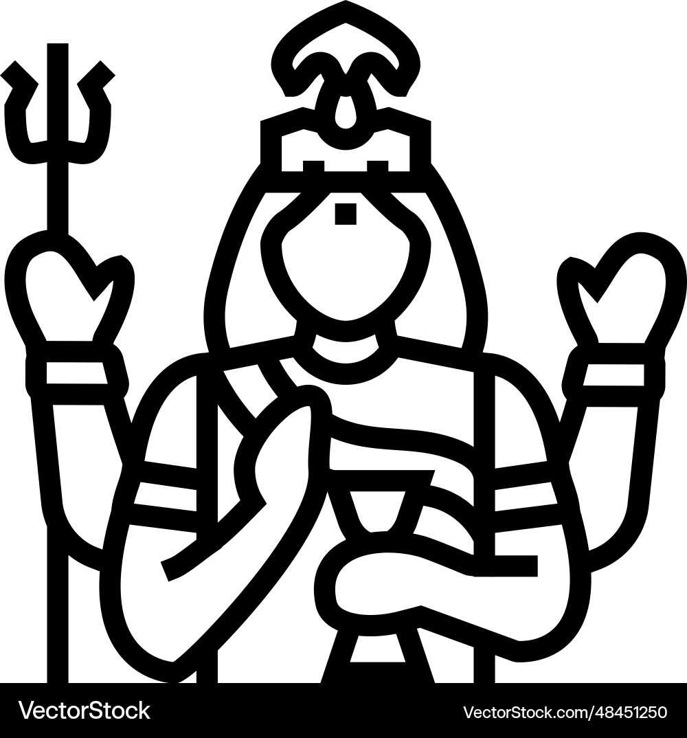 Gauri god indian line icon Royalty Free Vector Image