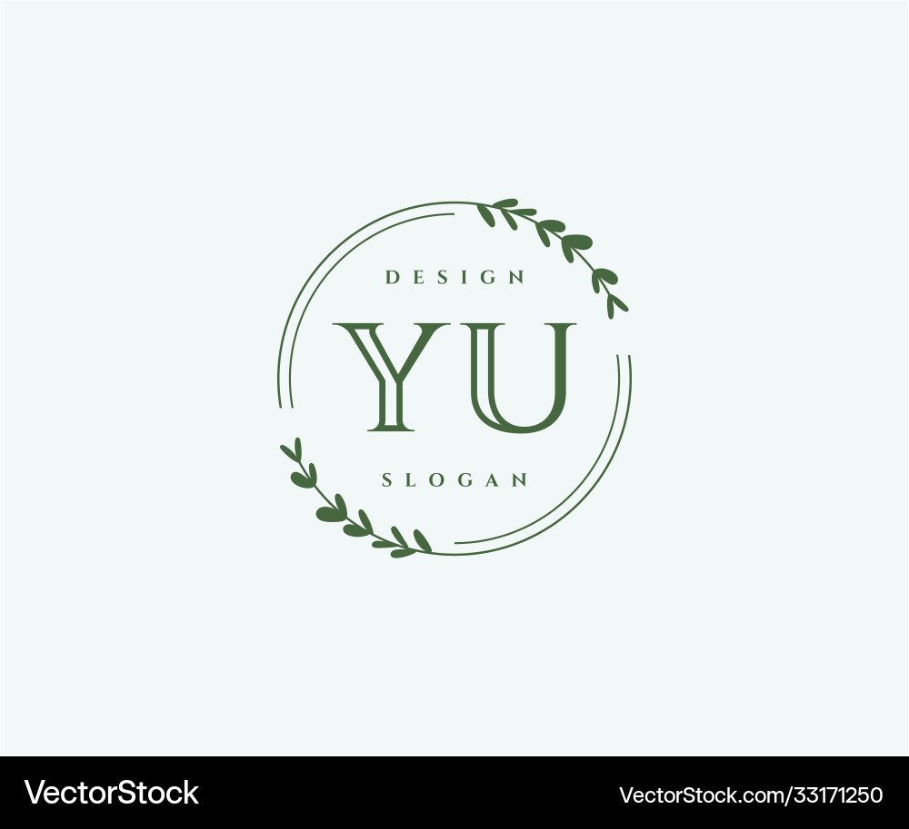 Initial yu beauty monogram and elegant logo design