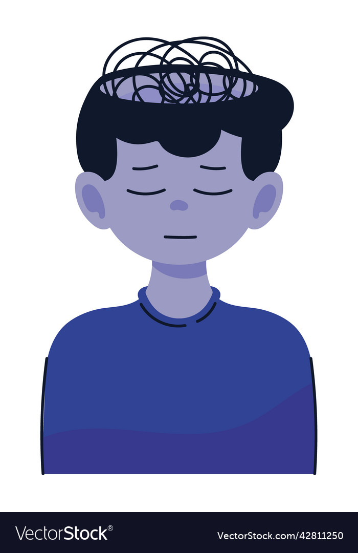 Man with mind deviating Royalty Free Vector Image