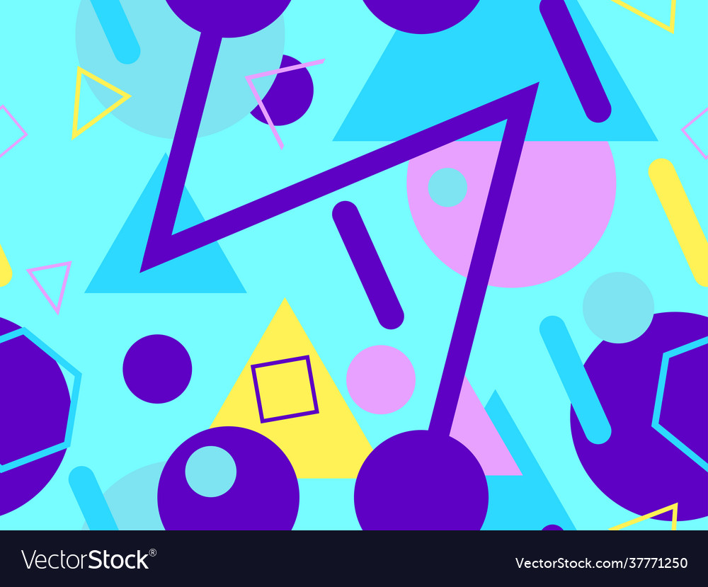 Memphis seamless pattern geometric elements Vector Image
