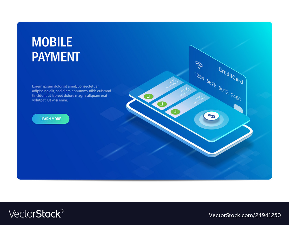 Mobile payment isometric concept financial Vector Image