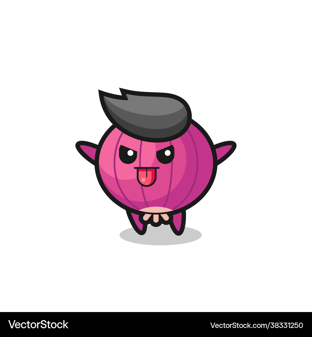 Naughty onion character in mocking pose Royalty Free Vector