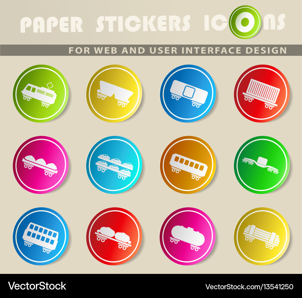 Rail-freight traffic icons Royalty Free Vector Image