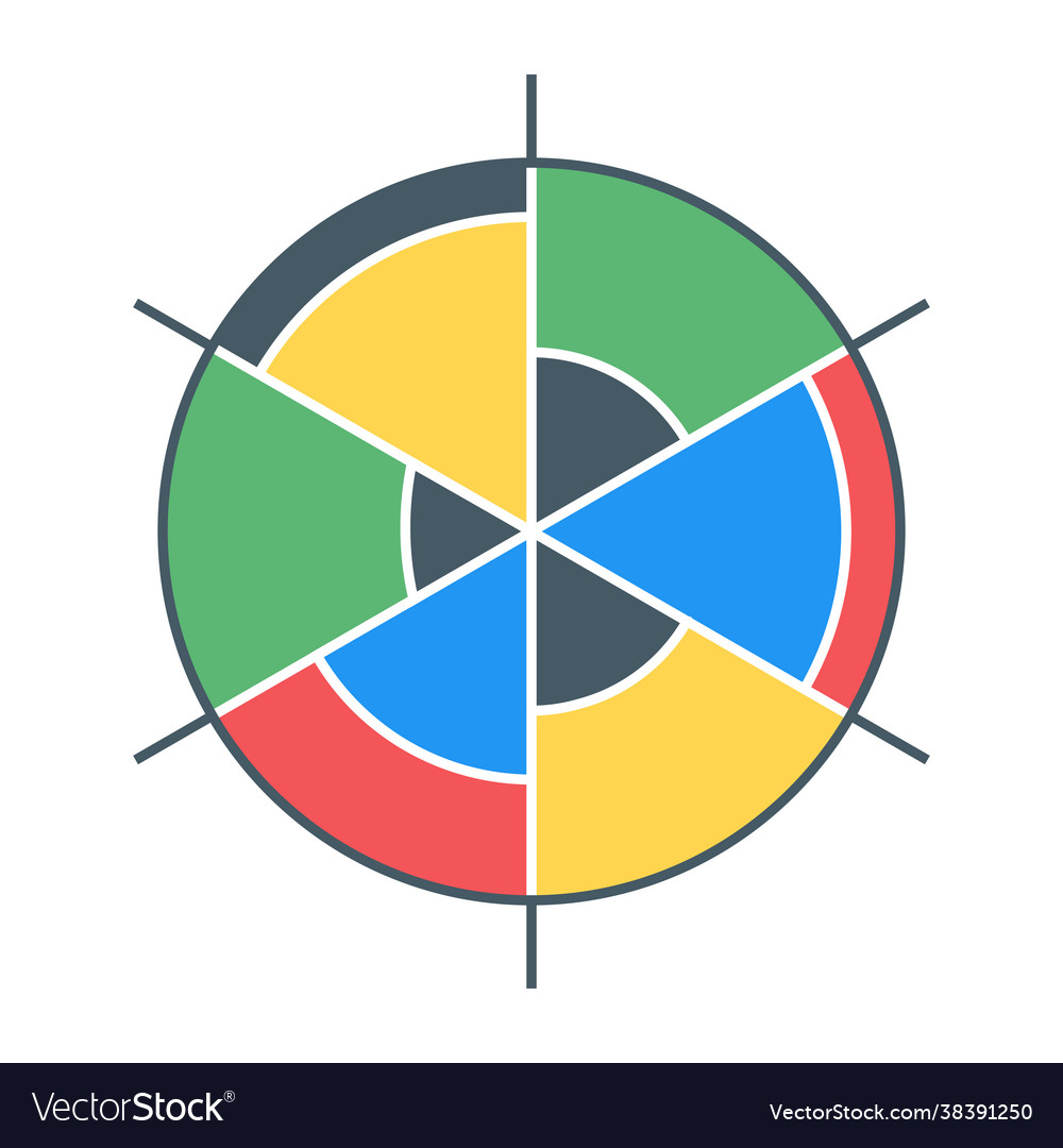 Segmented chart Royalty Free Vector Image - VectorStock