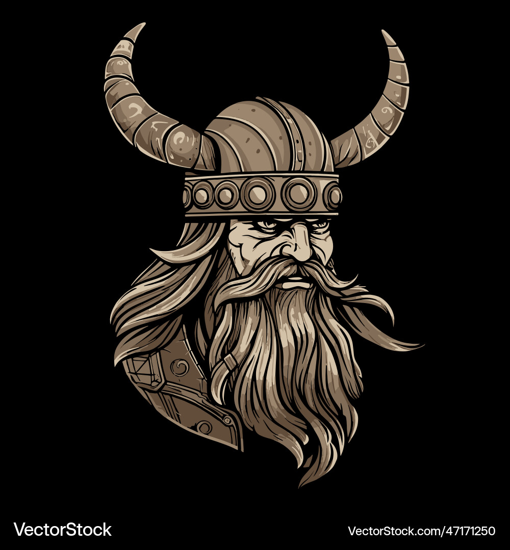 Viking in a helmet Royalty Free Vector Image - VectorStock
