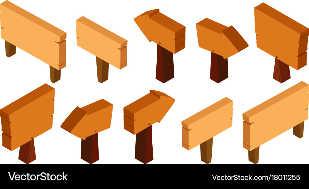 3d design for wooden signs Royalty Free Vector Image