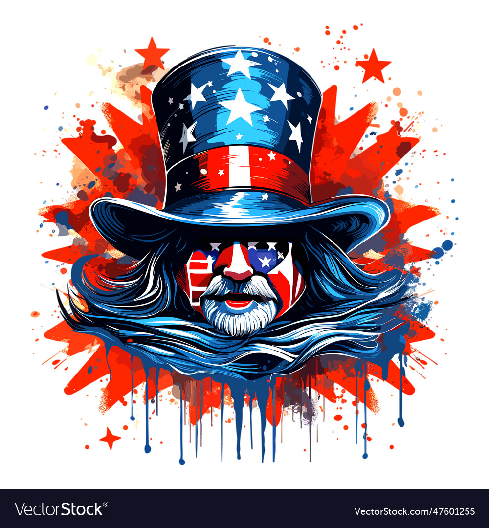 4th july uncle sam Royalty Free Vector Image - VectorStock