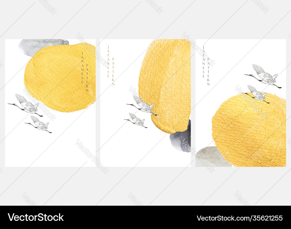 Abstract art background with japanese wave Vector Image