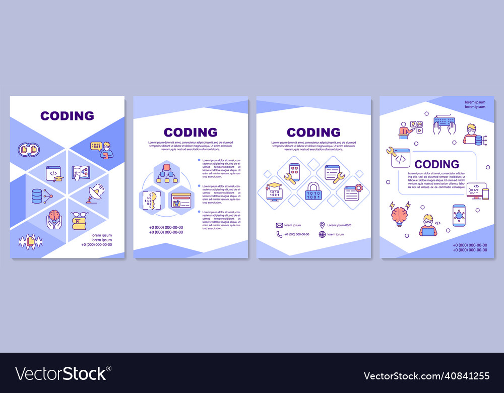 Coding brochure template Royalty Free Vector Image