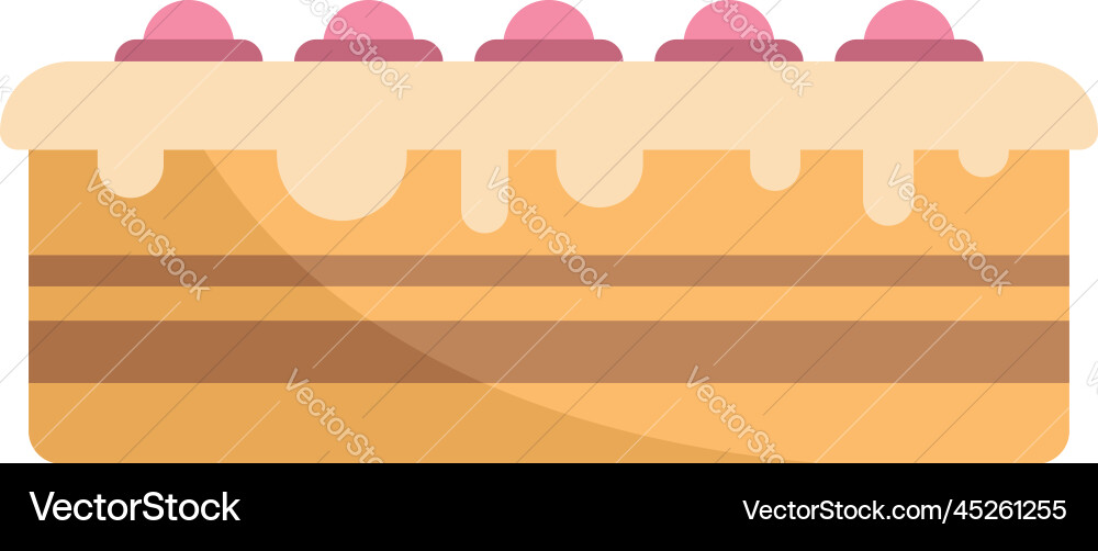 Delicious cake icon flat sweet chocolate Vector Image