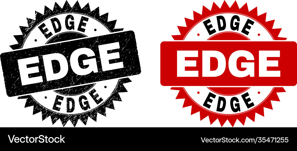 Edge black rosette stamp with grunged style Vector Image