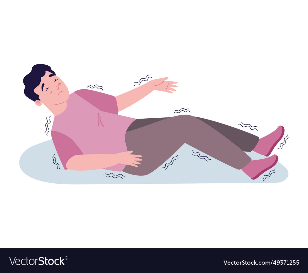 Epilepsy Seizures Man In Floor Royalty Free Vector Image