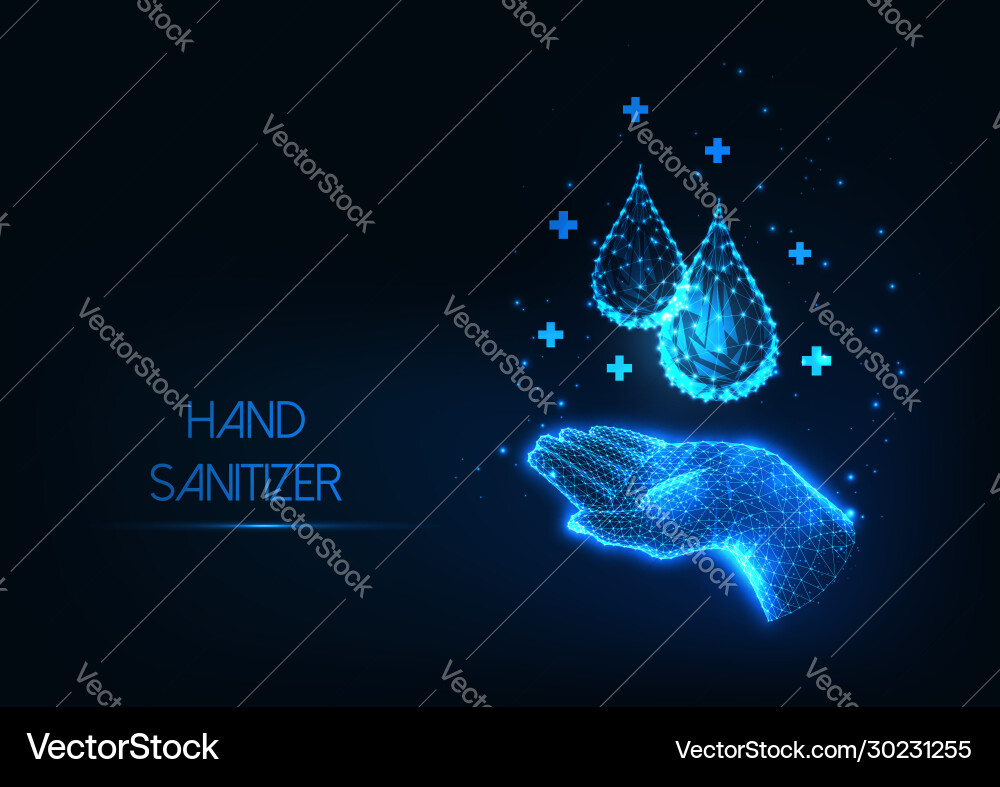Futuristic washing hands with antiseptic liquid Vector Image