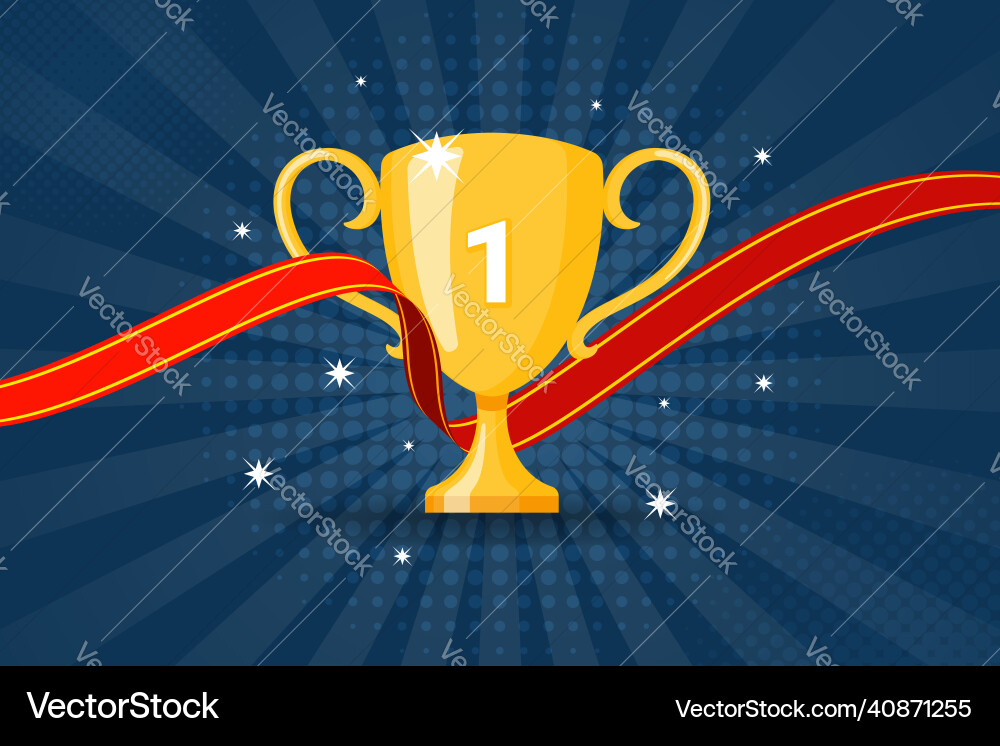 Game winner prize cups gold trophy cups goblet Vector Image