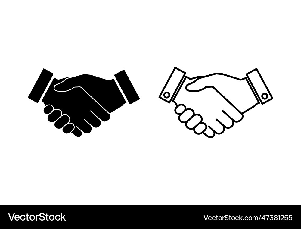 Handshake icon set business contact Royalty Free Vector