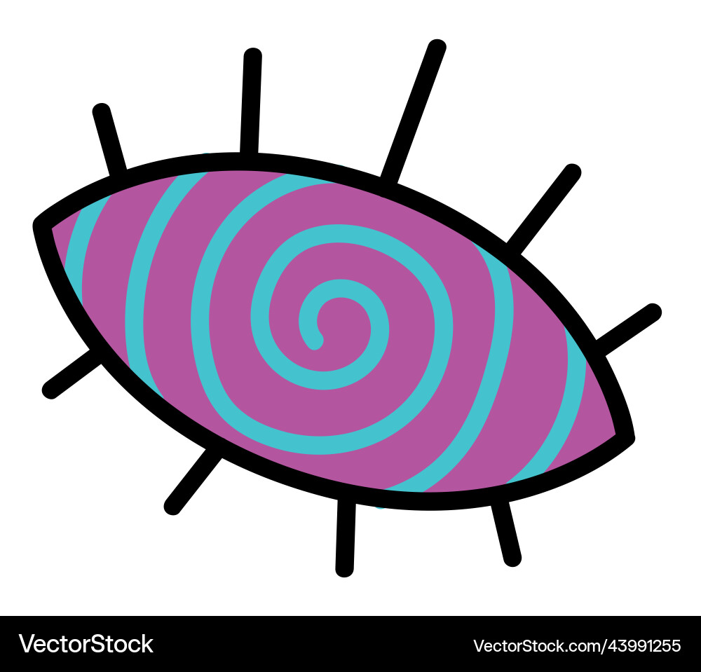 Isolated colored 60s groovy eye emote graffiti Vector Image