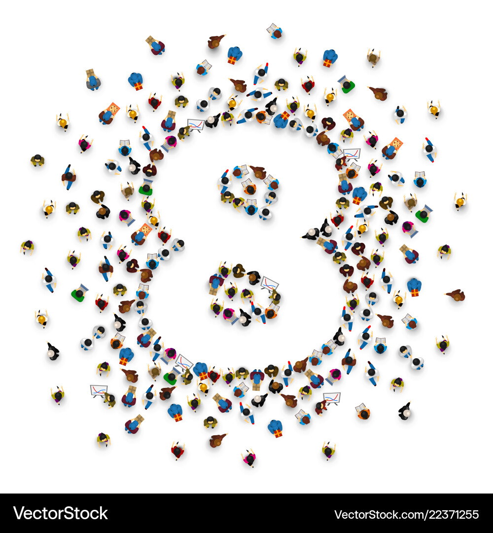Large group people in number 8 eight form Vector Image