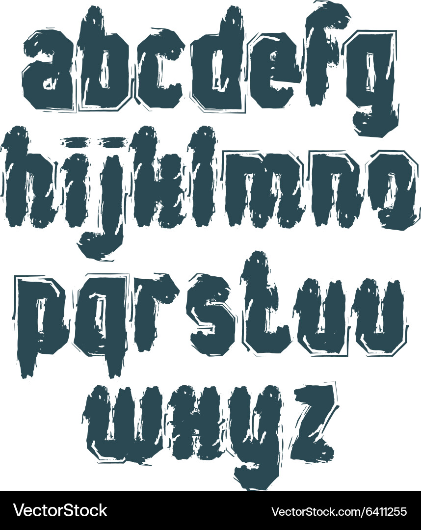 Monochrome handwritten lowercase letters doodle Vector Image