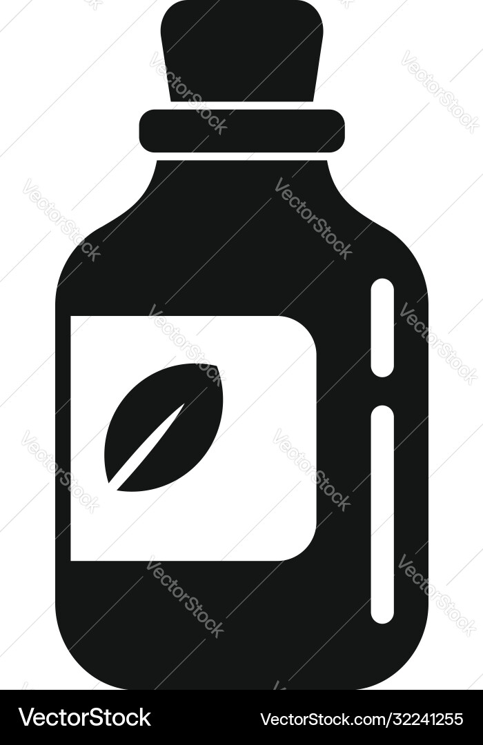 Natural medicinal herbs bottle icon simple style Vector Image