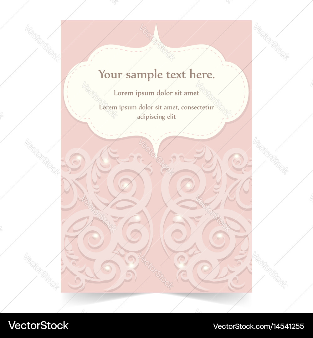 Pink invitation card greeting wedding Royalty Free Vector