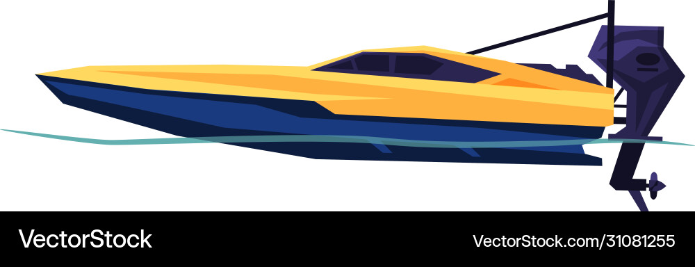 Power boat or speedboat modern nautical motorized Vector Image