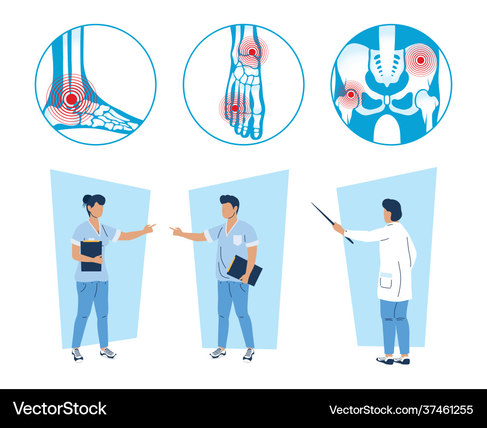 Rheumatology six icons Royalty Free Vector Image