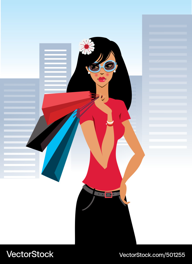 Shopaholic Royalty Free Vector Image - VectorStock
