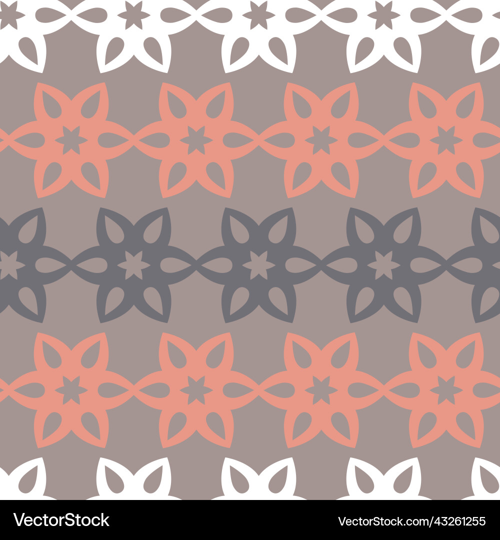 Symmetrical flower gray white pink Royalty Free Vector Image