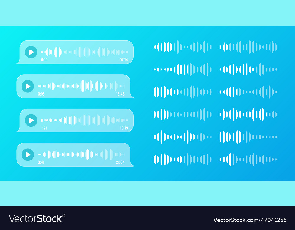 Voice audio message transparent speech bubbles Vector Image