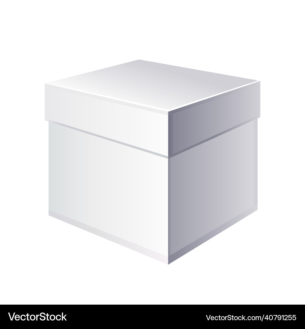 White cardboard box with lid icon isolated Vector Image