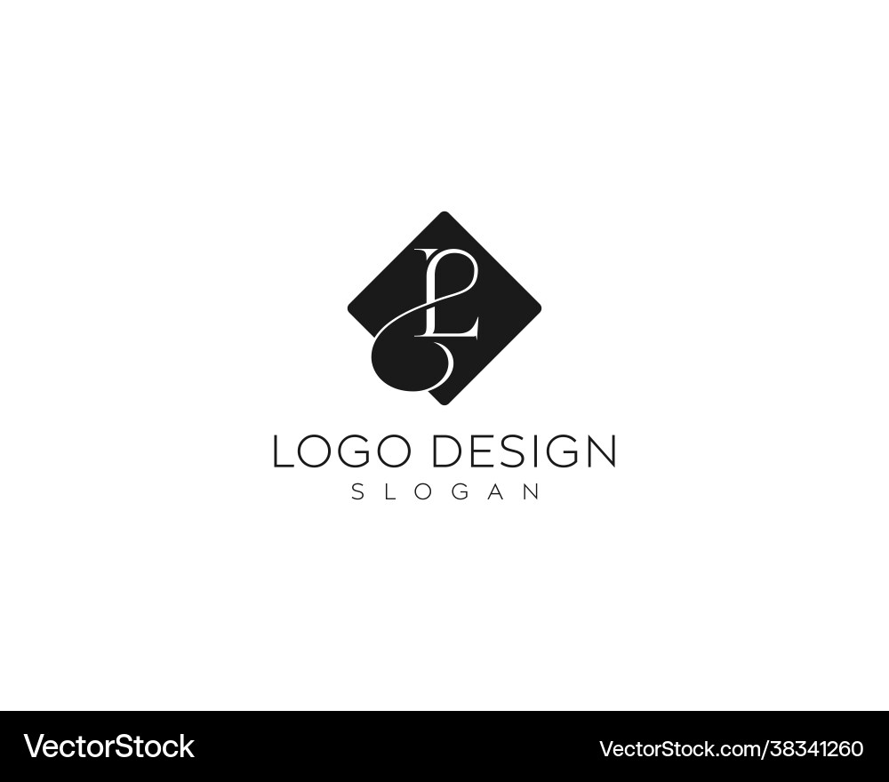 Abstract letter lp logo pl logo Royalty Free Vector Image