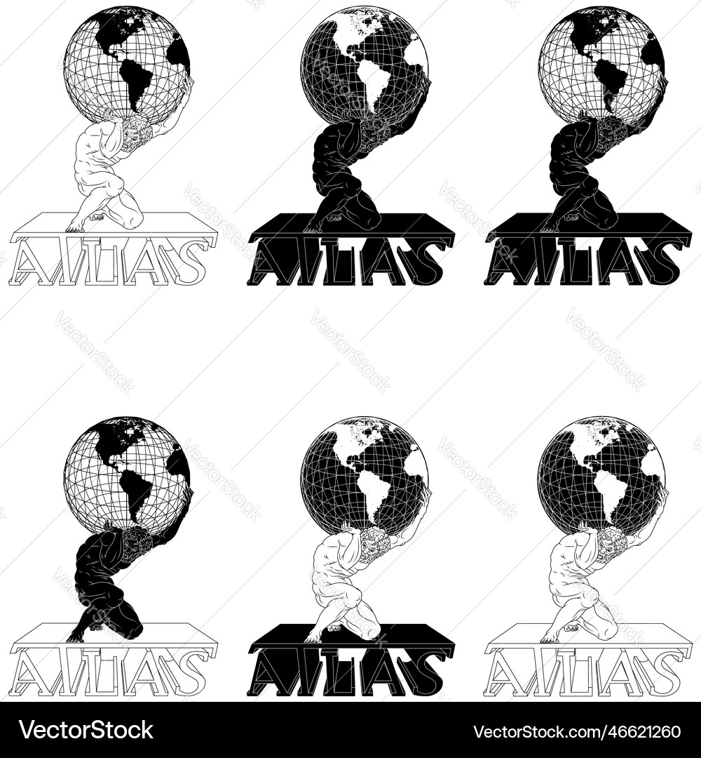 Atlas holding the earth Royalty Free Vector Image