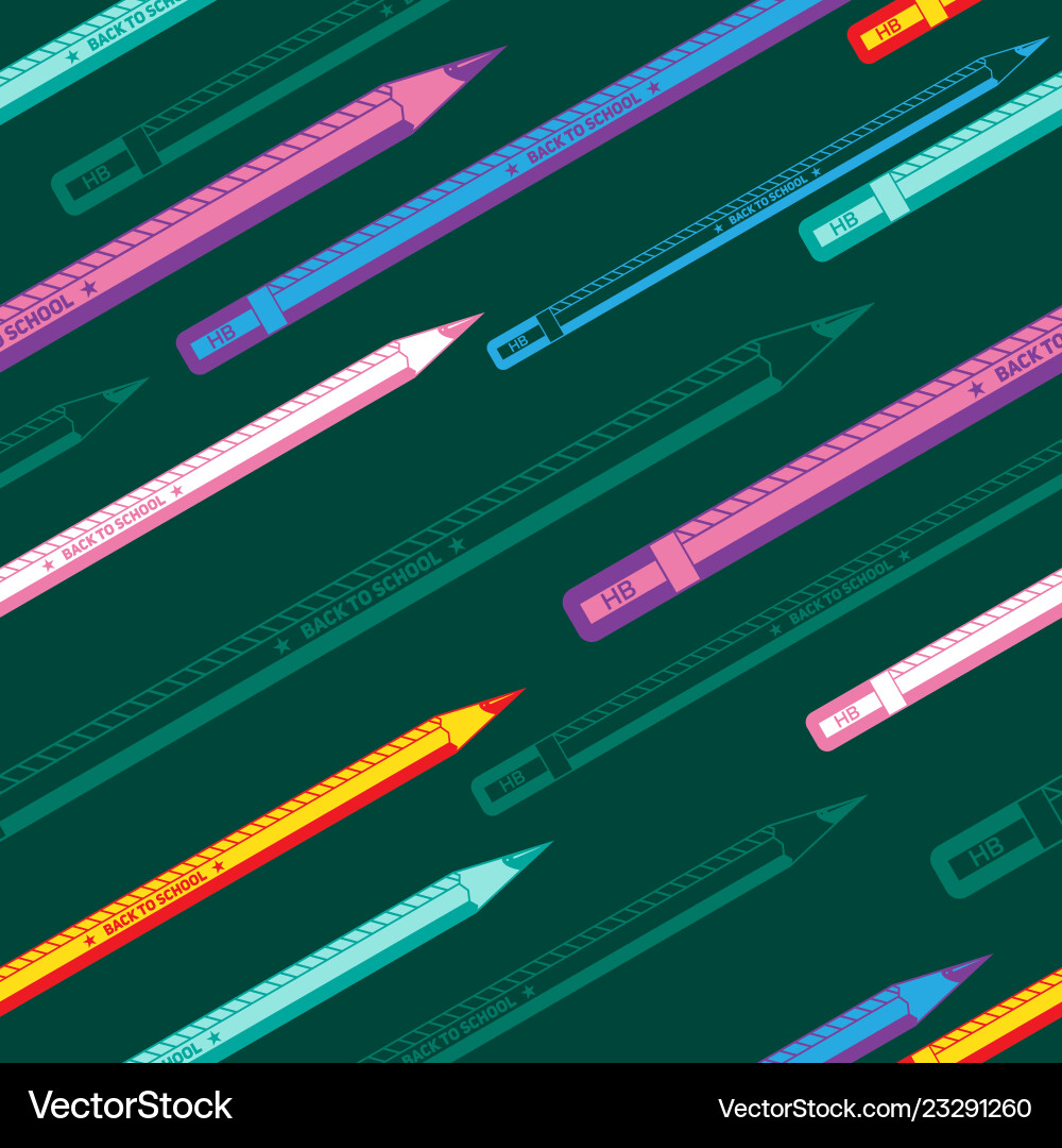 Back to school colorful seamless pencils pattern Vector Image