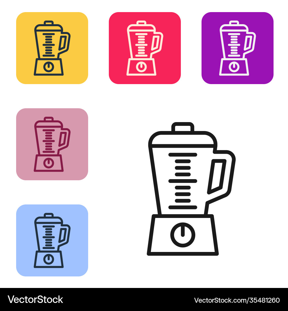 Black line blender icon isolated on white Vector Image