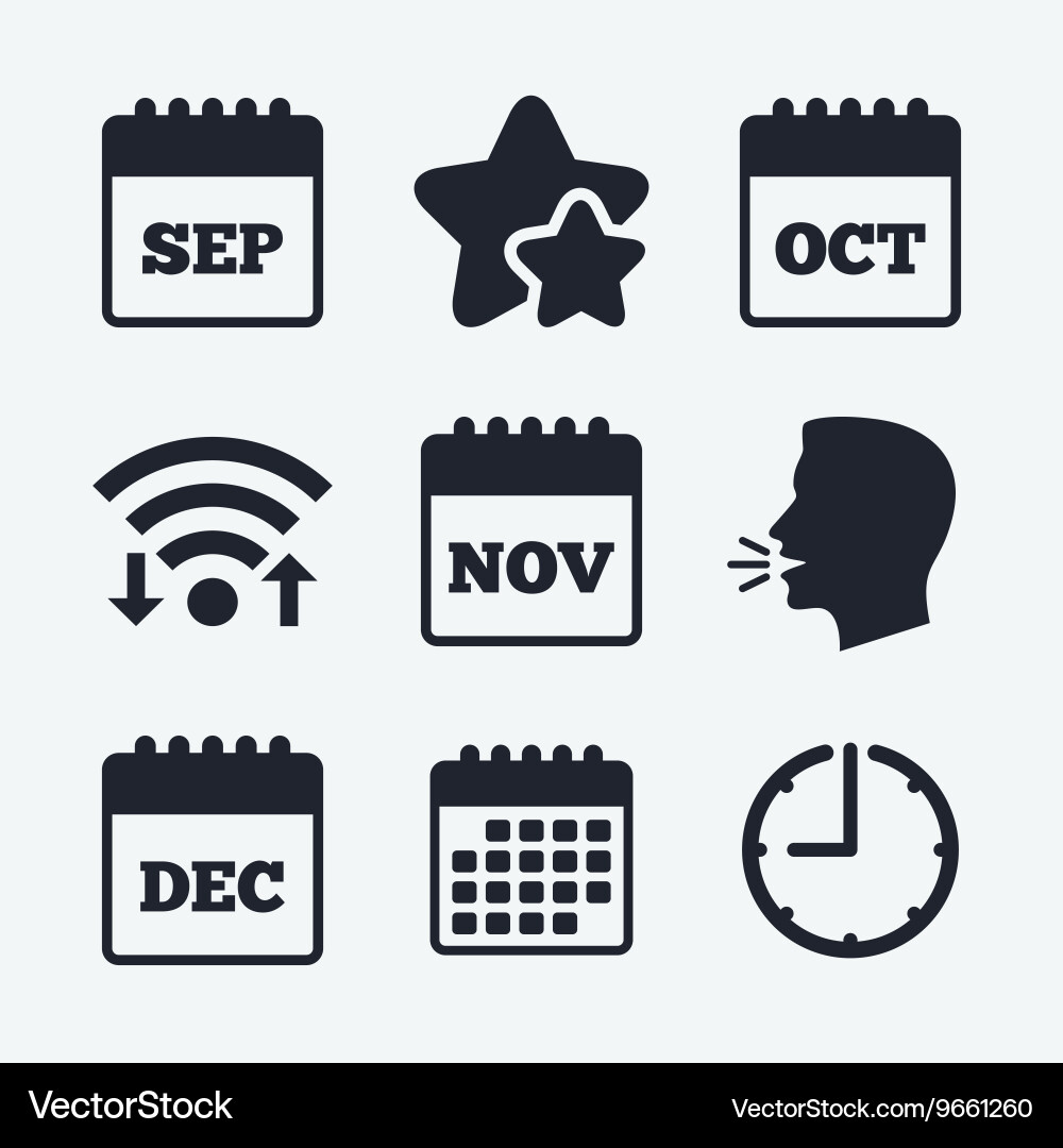Calendar september november october december Vector Image