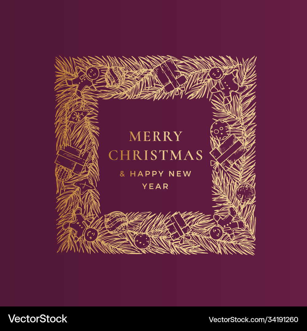 Christmas greetings banner template winter Vector Image