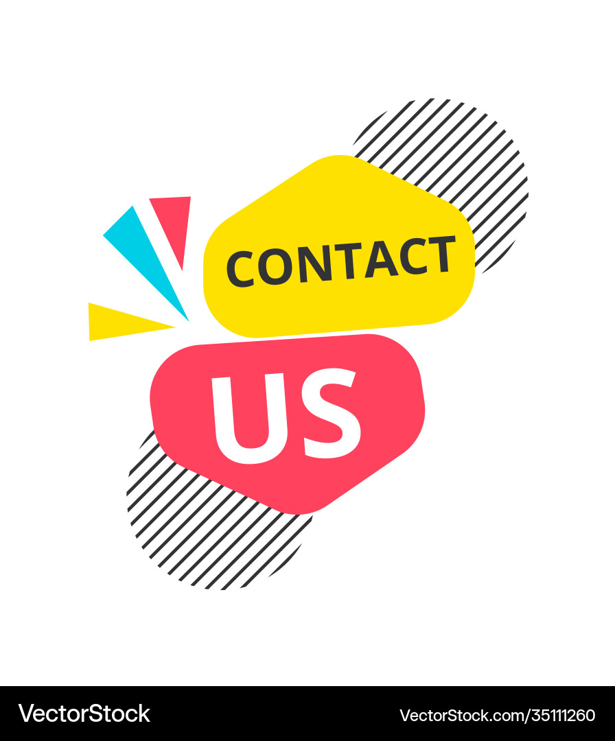 Contact us badge label Royalty Free Vector Image
