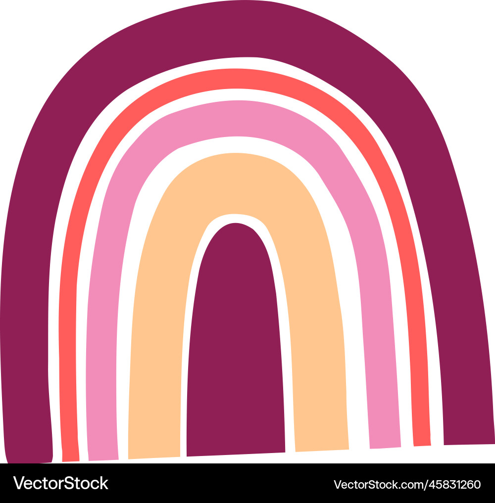 Cute colorful rainbow childish flat Royalty Free Vector