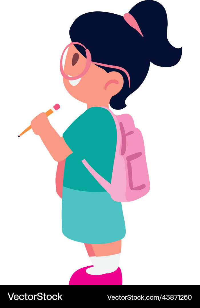 Cute student girl Royalty Free Vector Image - VectorStock