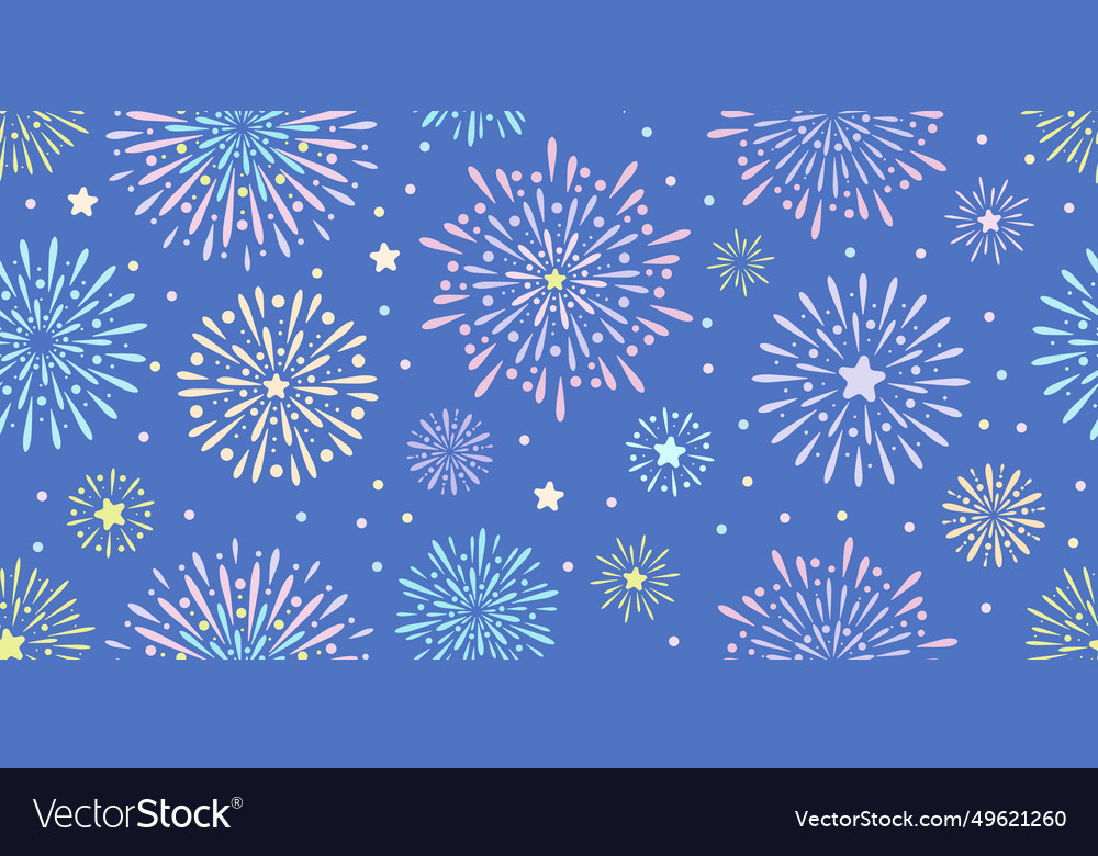 Firework seamless pattern background cute Vector Image