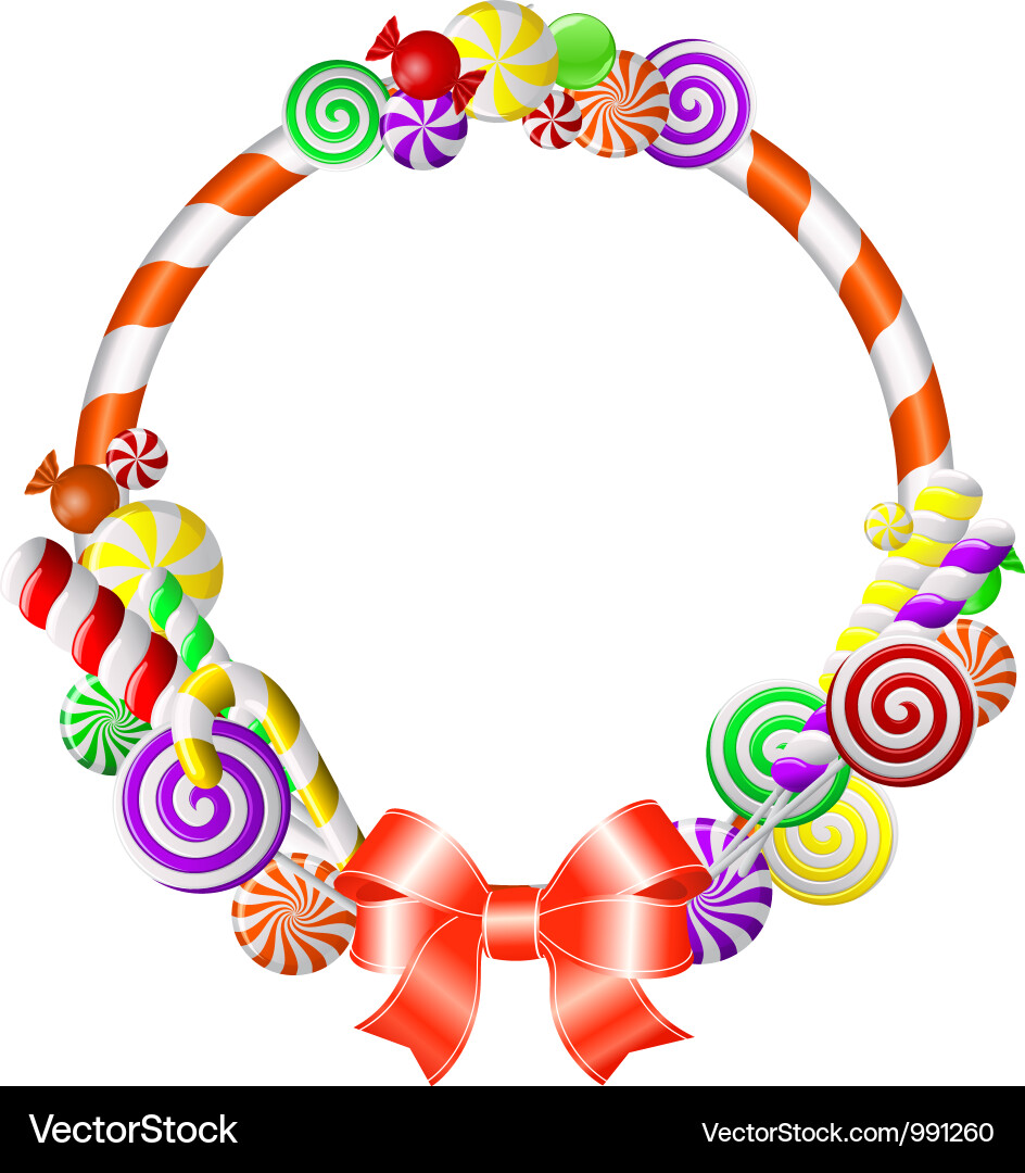 Frame with colorful candies Royalty Free Vector Image
