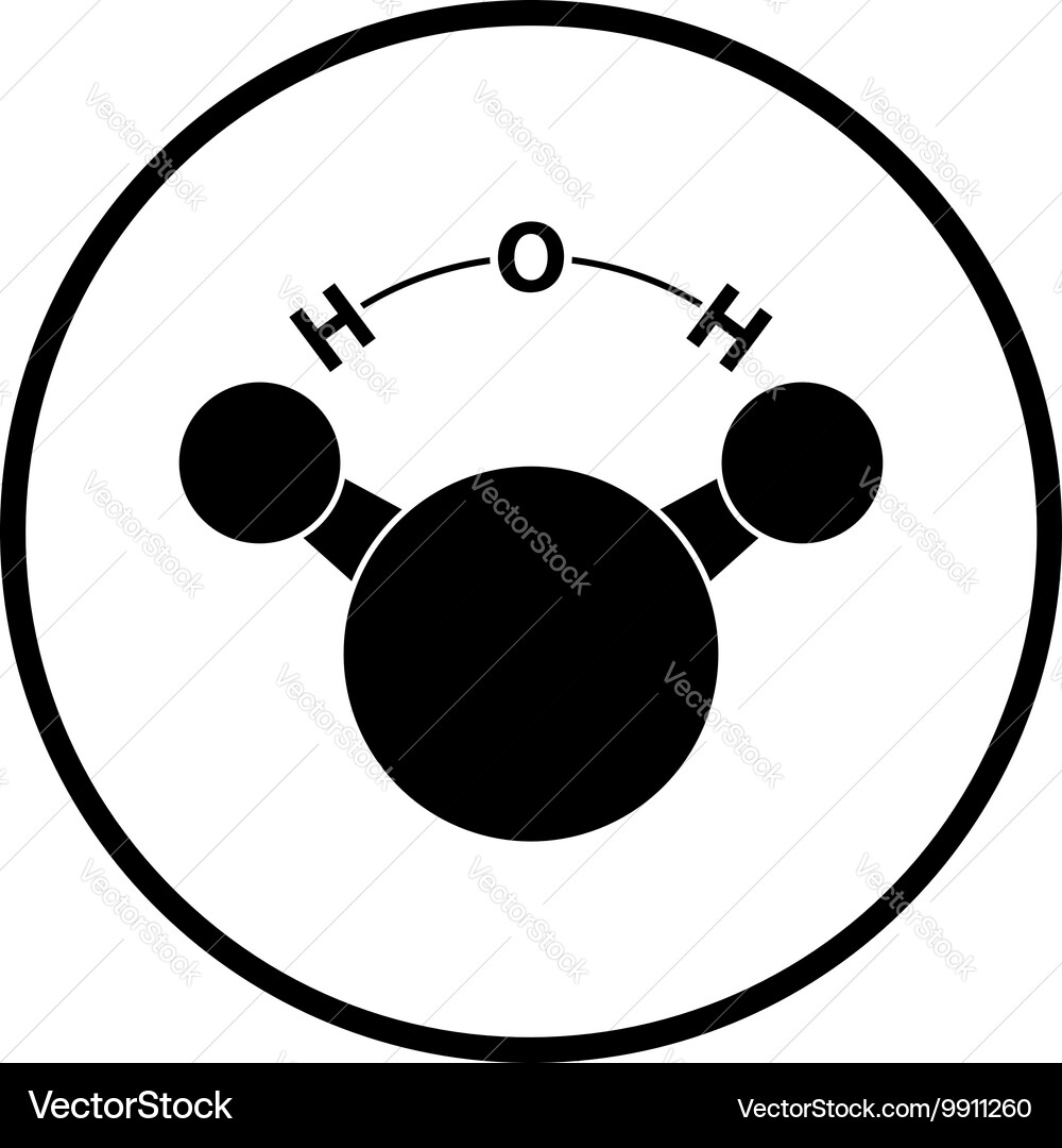Icon of chemical molecule water Royalty Free Vector Image