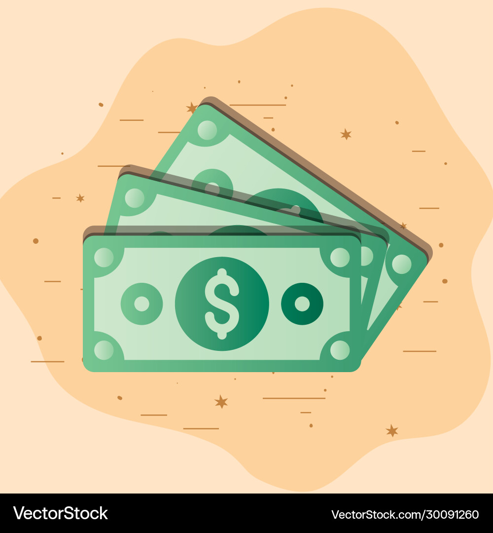 Money bills icon design Royalty Free Vector Image