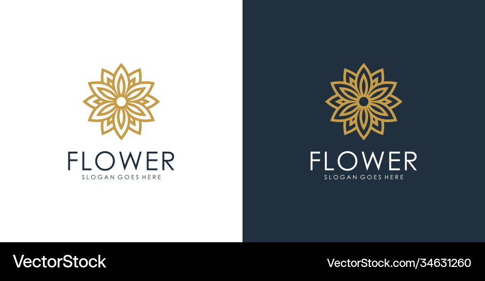 Nature flower logo premium Royalty Free Vector Image