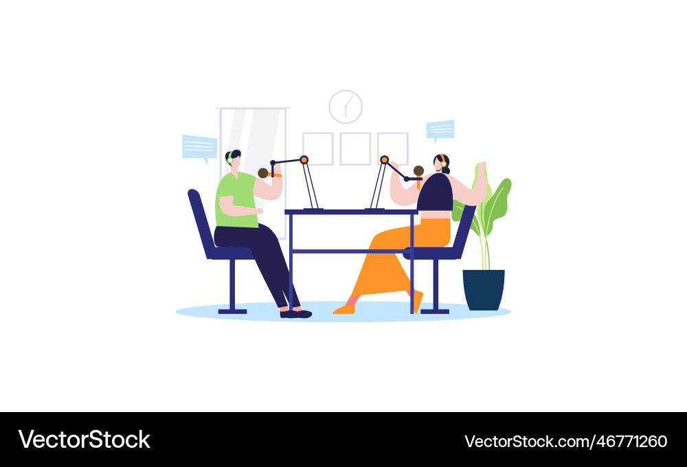 Podcast concept about podcasting Royalty Free Vector Image